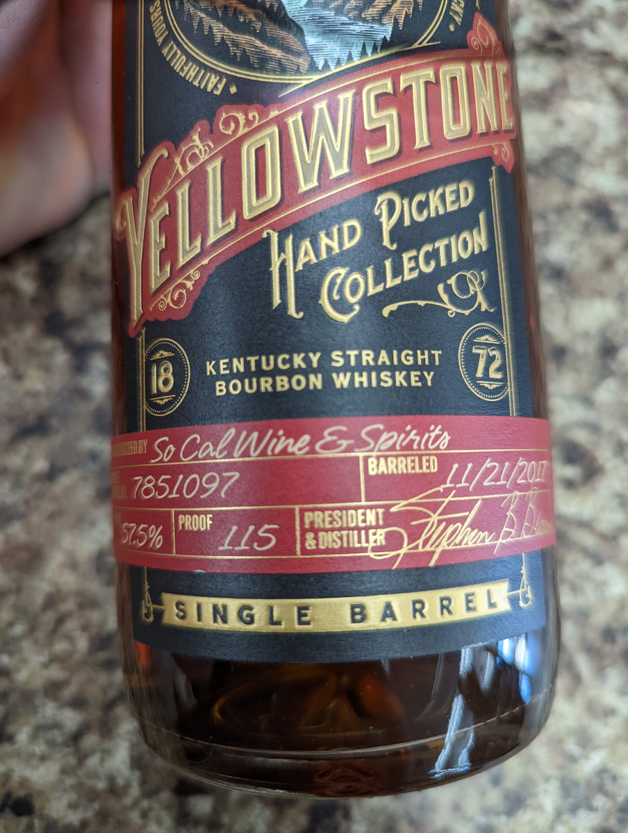Yellowstone Single Barrel 7851097 57.5% | SoCal Wine & Spirits